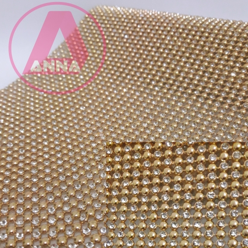 Manta de Strass Dourada com Cristais 10 por 45 cm 1 Unidade Ref:101